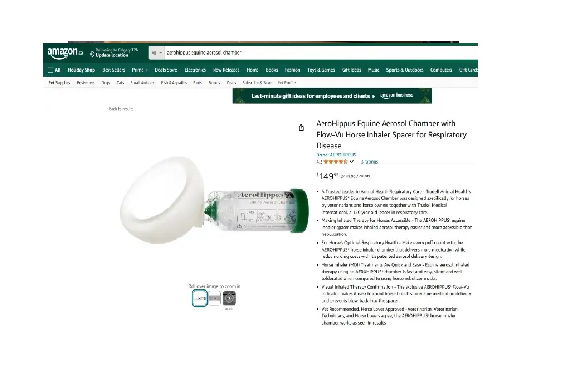 Equine Aerosol Chamber with Flow-Vu Horse Inhaler Spacer – VESP